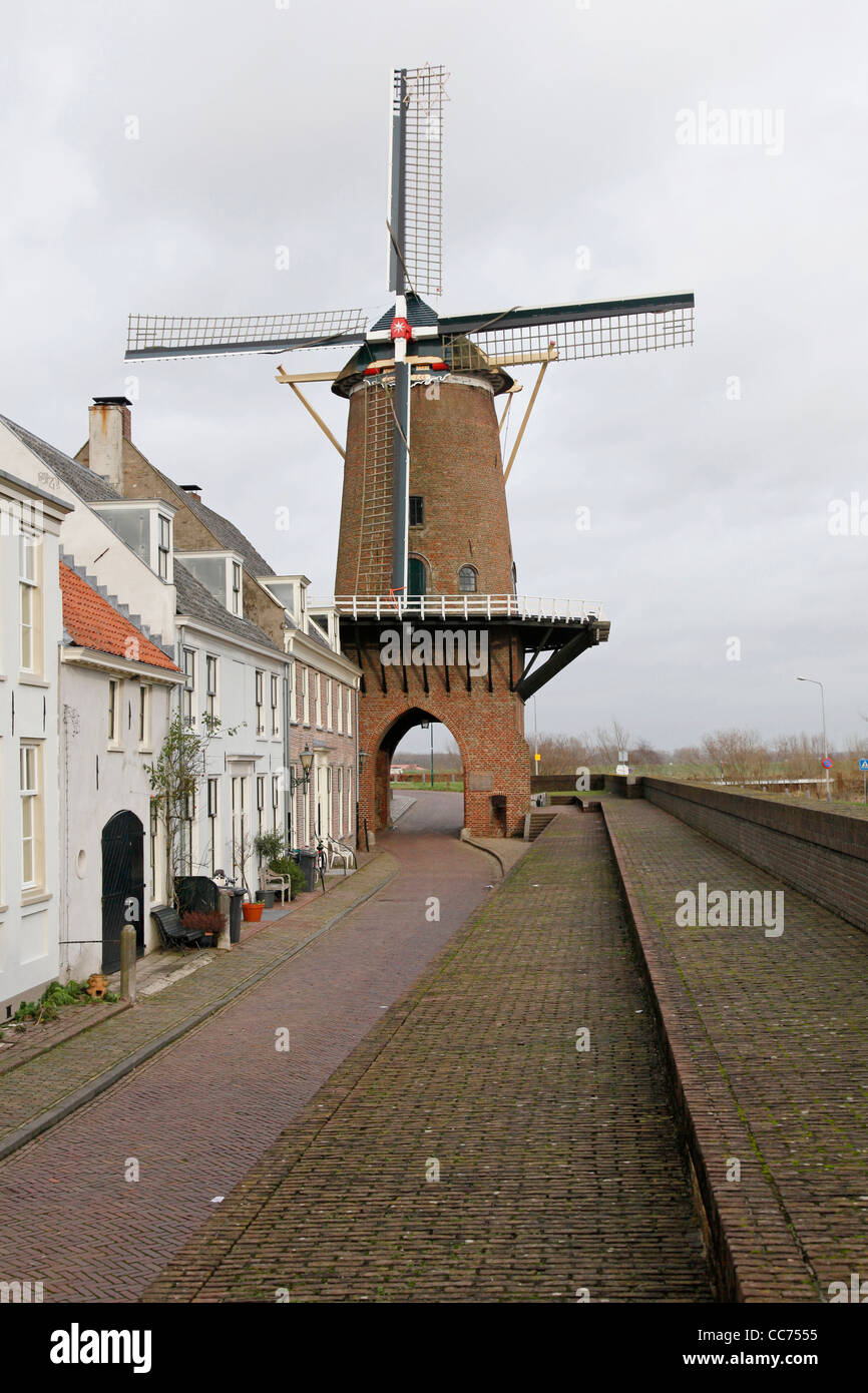 Windmill in the medieval Dutch city Wijk bij Duurstede Stock Photo - Alamy