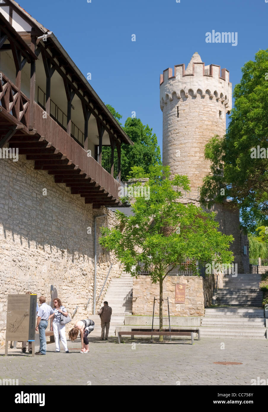 Powder Tower and the Haus auf der Mauer house on the wall, Jena ...