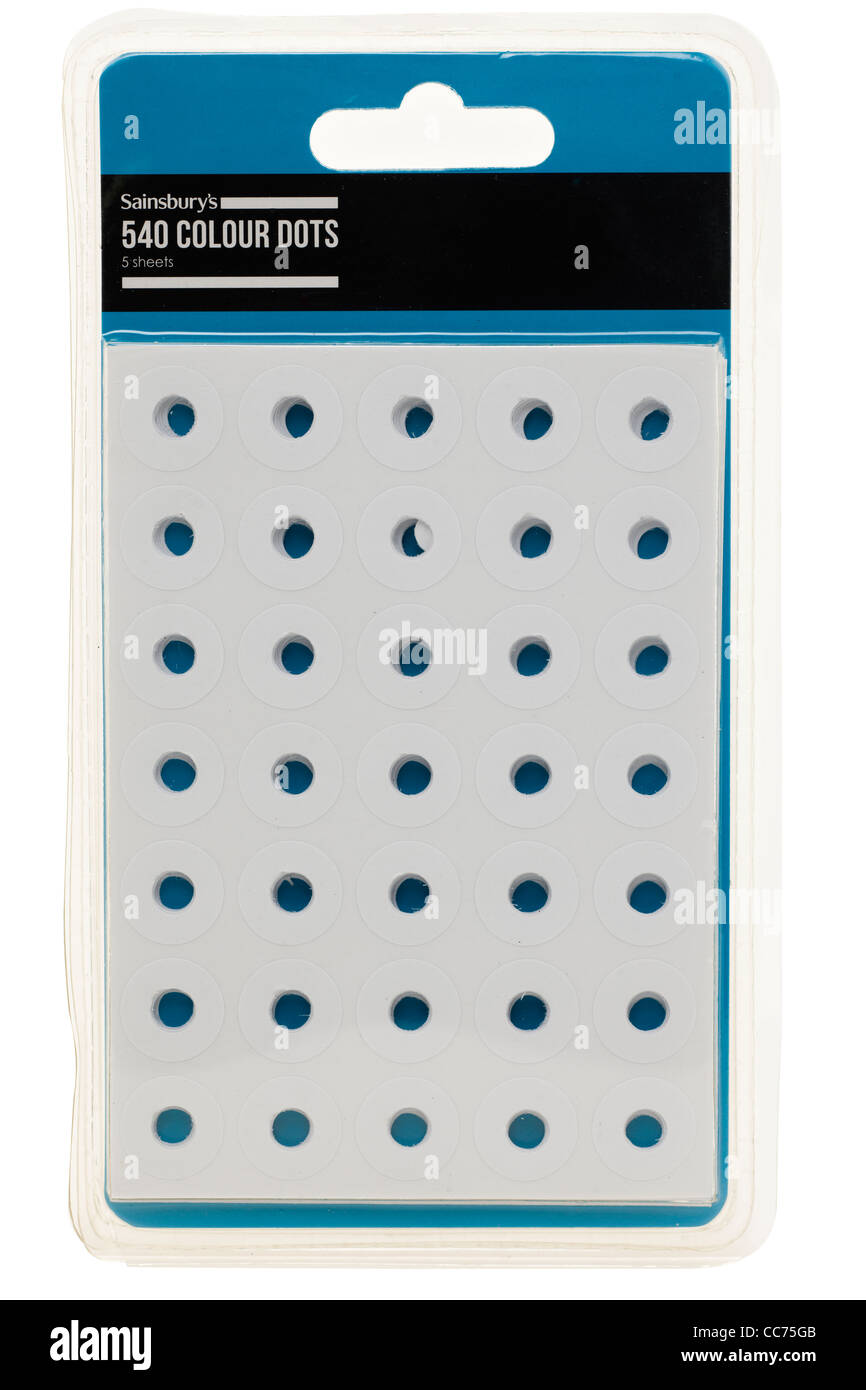 Packet of 540 page hole strengtheners Stock Photo - Alamy