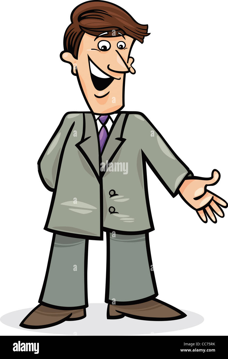 cartoon illustration of funny man in suit Stock Photo - Alamy