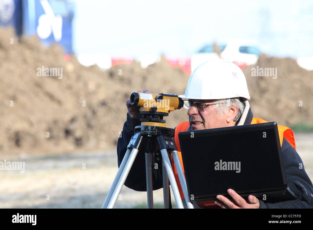 Construction site surveyor Stock Photo - Alamy