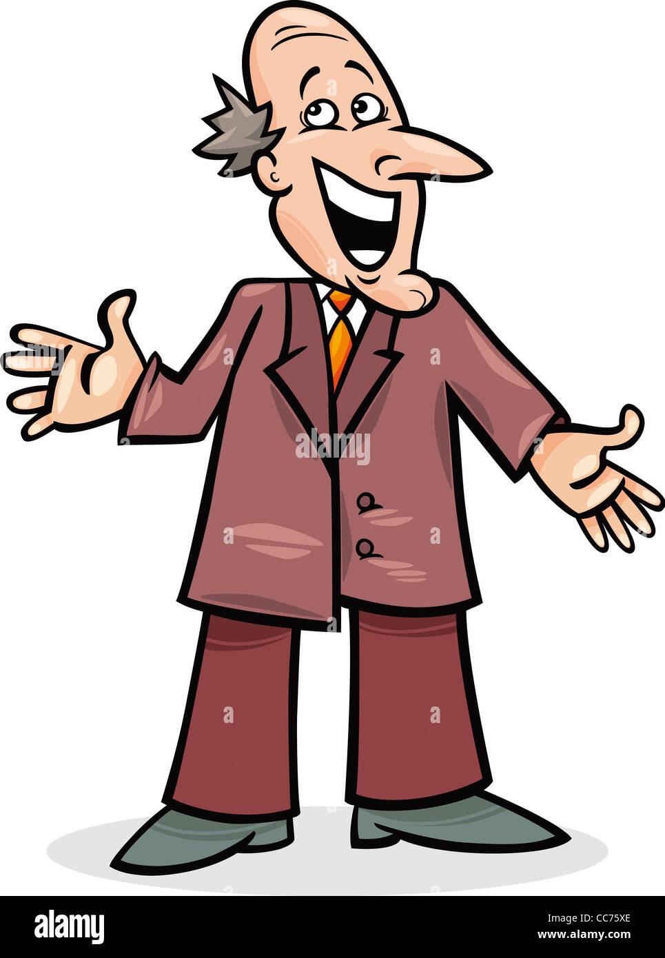 cartoon illustration of funny man in suit Stock Photo - Alamy