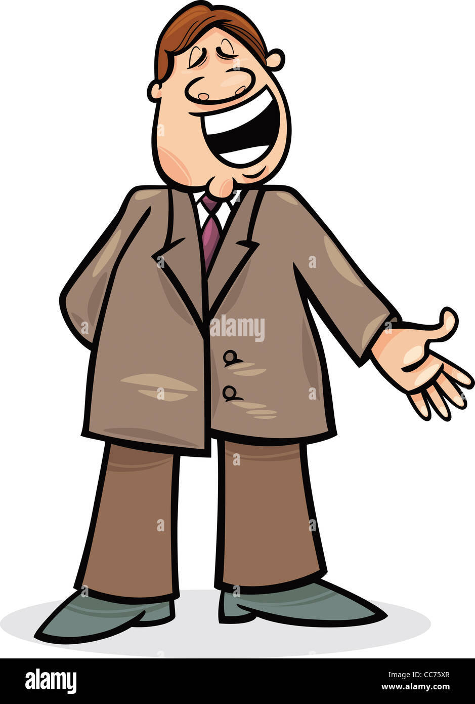 cartoon illustration of funny man in suit Stock Photo - Alamy