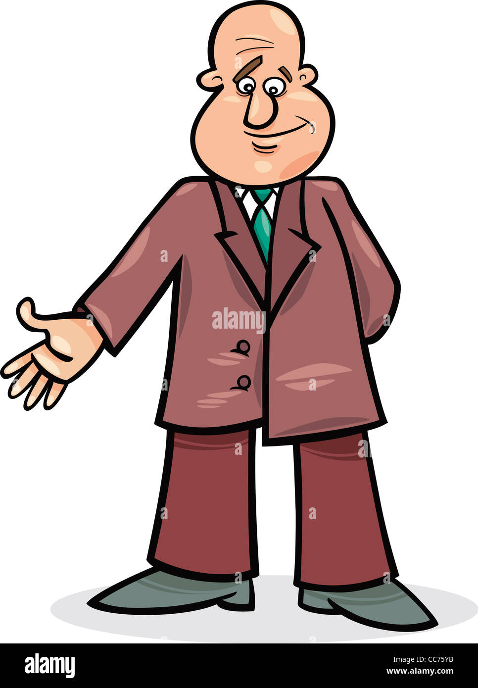 cartoon illustration of funny man in suit Stock Photo - Alamy
