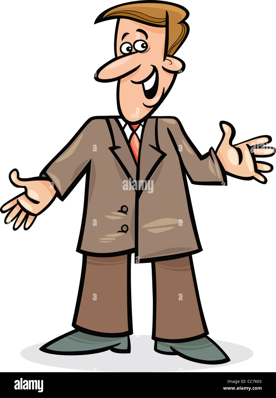 cartoon illustration of funny man in suit Stock Photo - Alamy