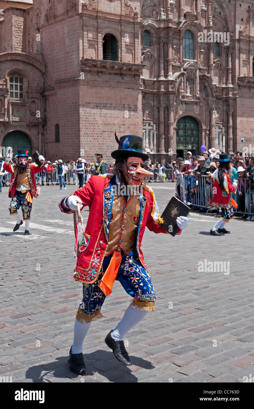 Cusco, Peru. Sunday festival in Plaza de Armas. This is a typical ...