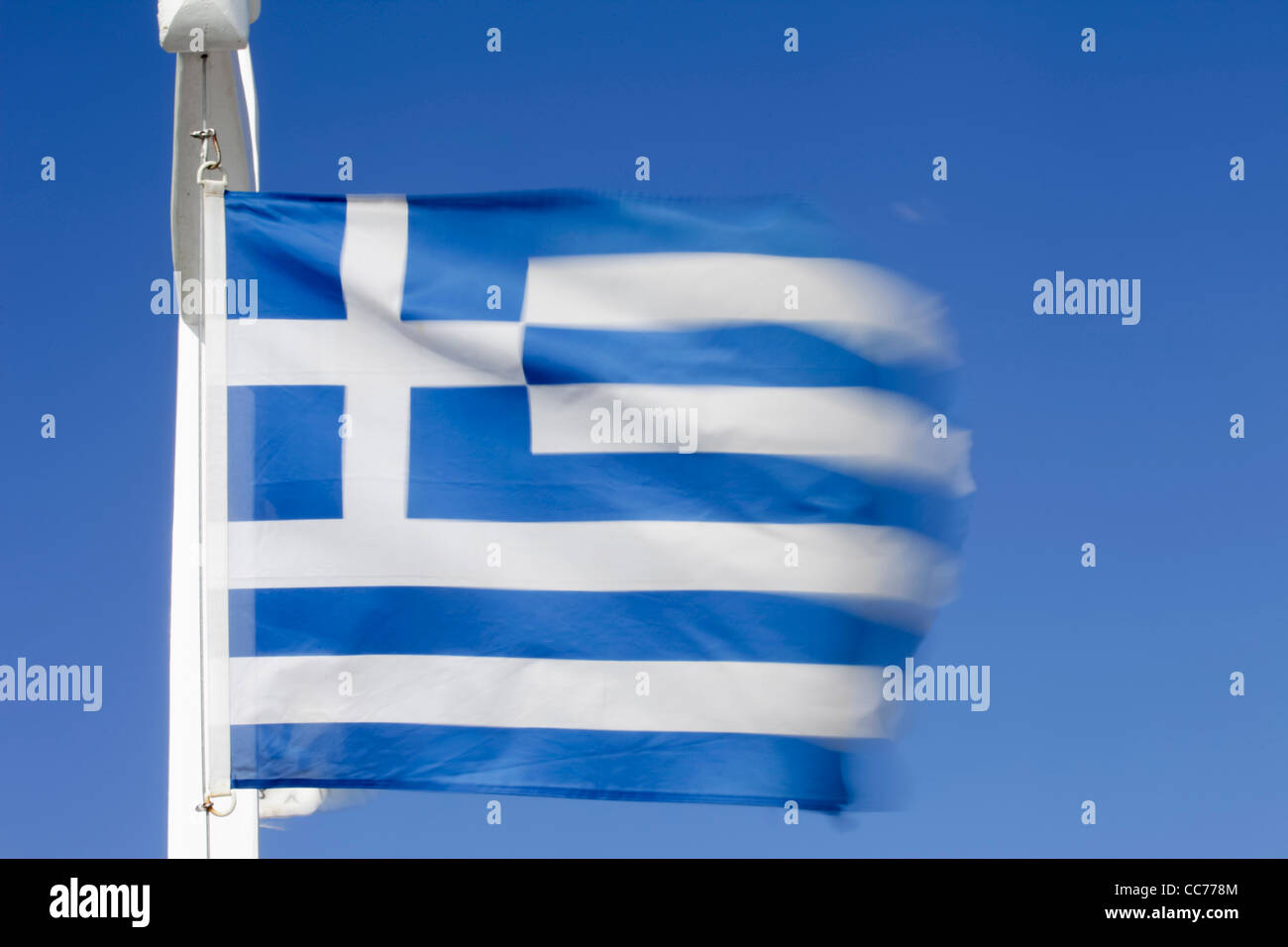 Mykonos, Greece. National flag Stock Photo - Alamy