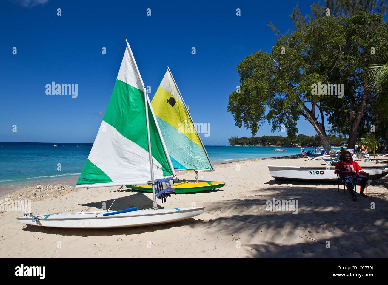 Sunfish Sailing boats, St James, West coast, Barbados, Caribbean, West ...
