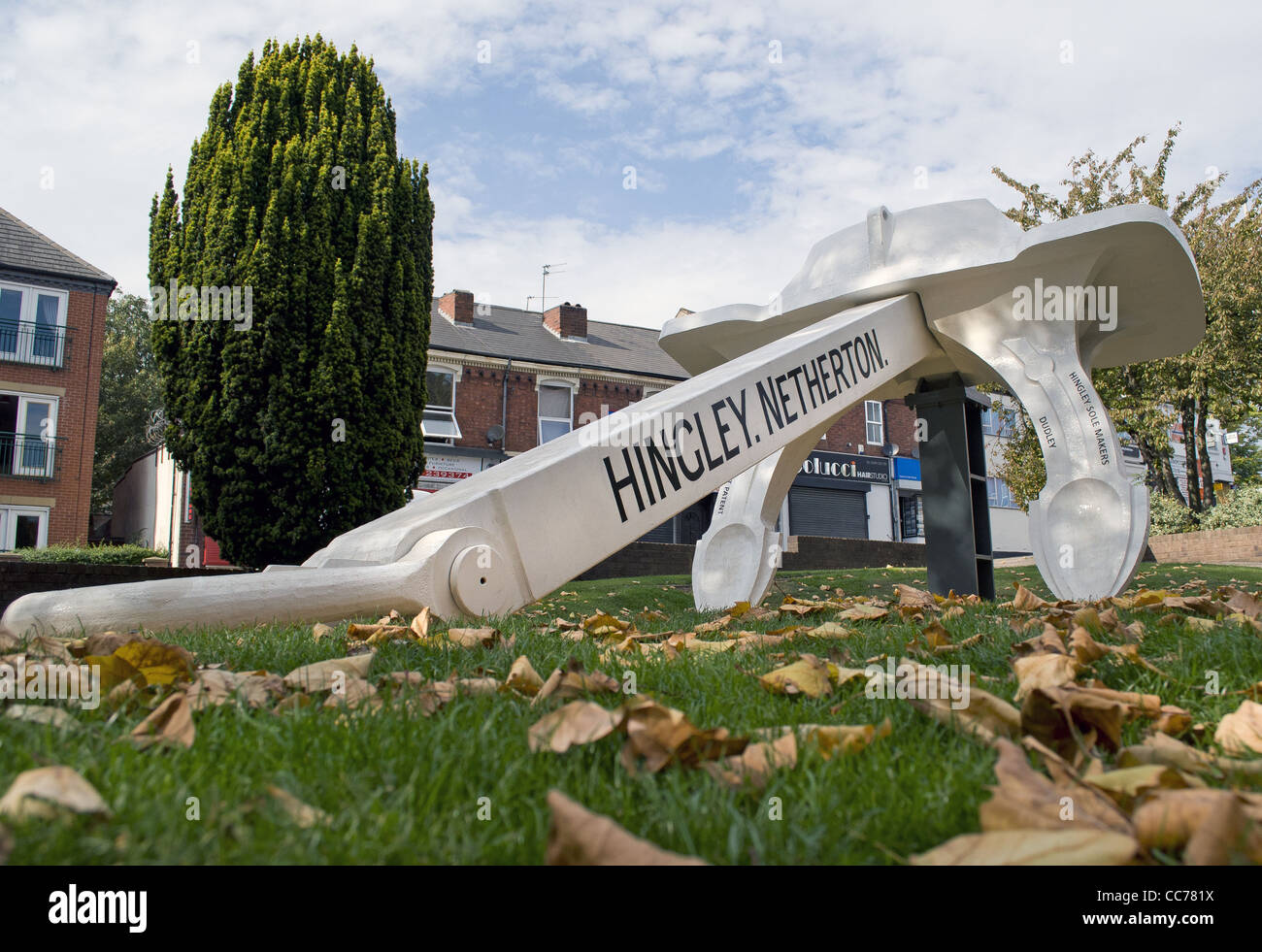 Replica Titanic anchor standing in Netherton, West Midlands. The ...