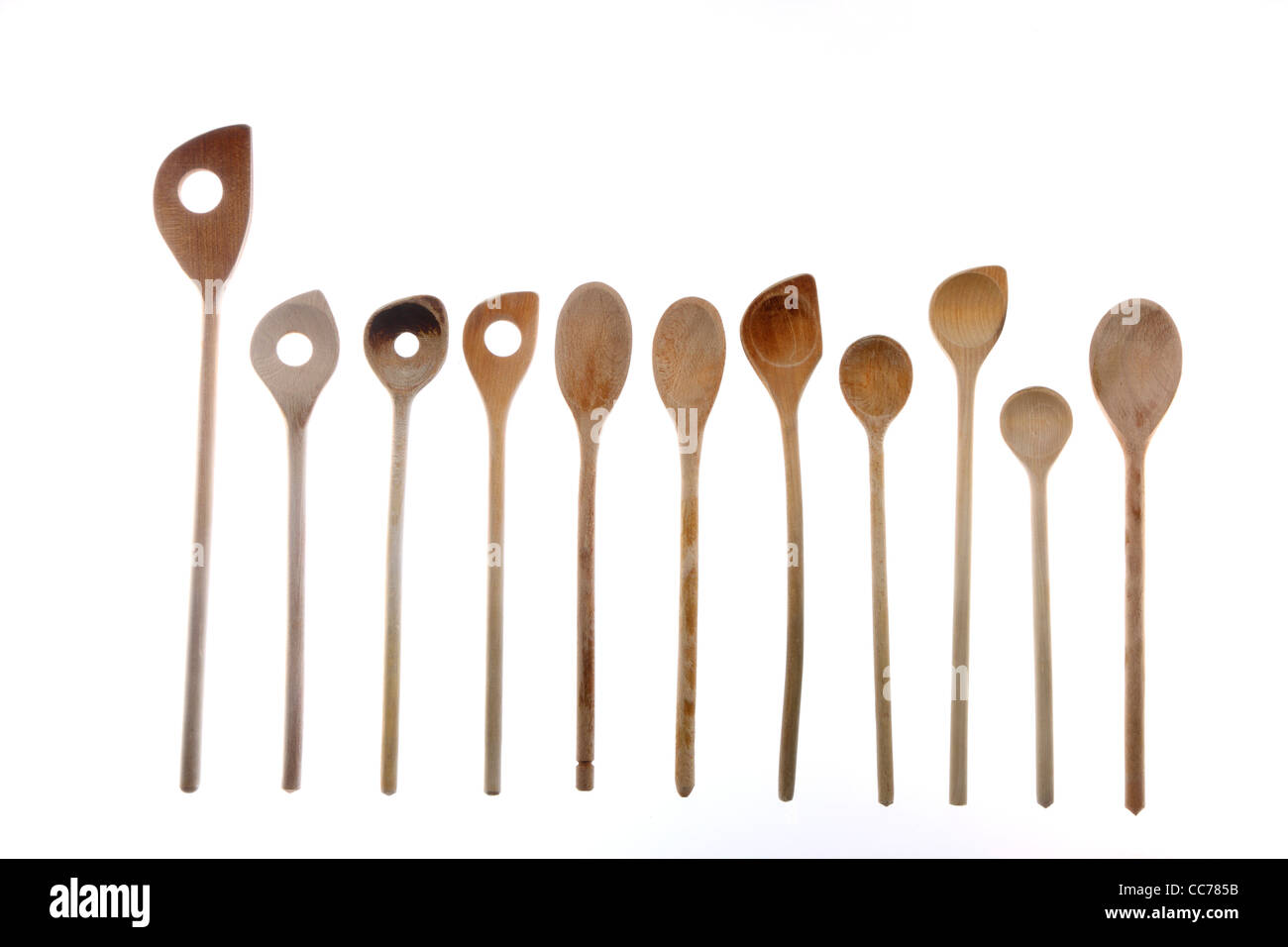 Various types of cooking spoons, wooden spoons. Kitchen devices Stock ... Various types of cooking spoons, wooden spoons. Kitchen devices Stock ...
