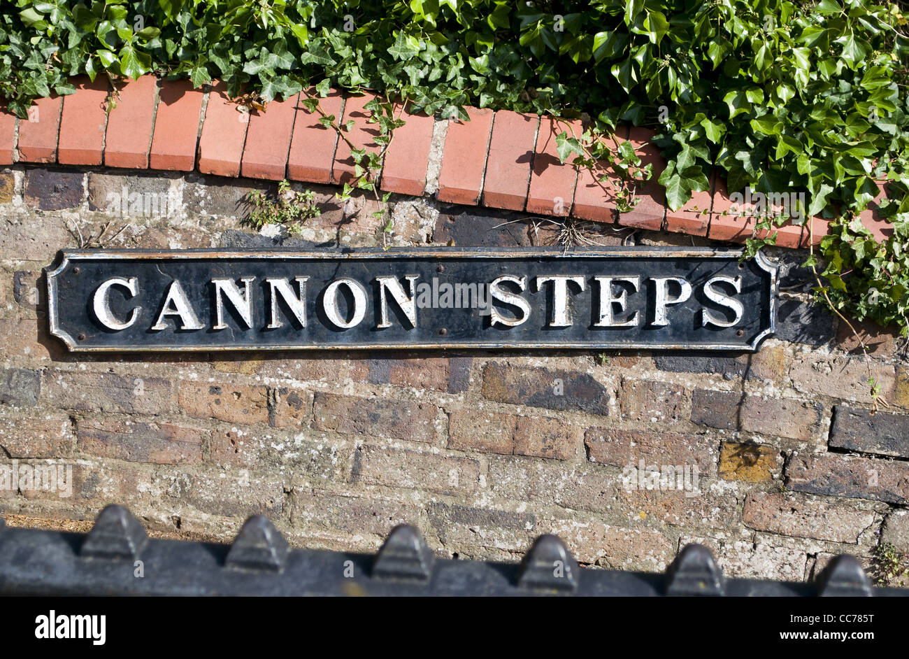 Cannon Steps pathway sign in Bridgnorth, Shropshire, England, UK Stock ...