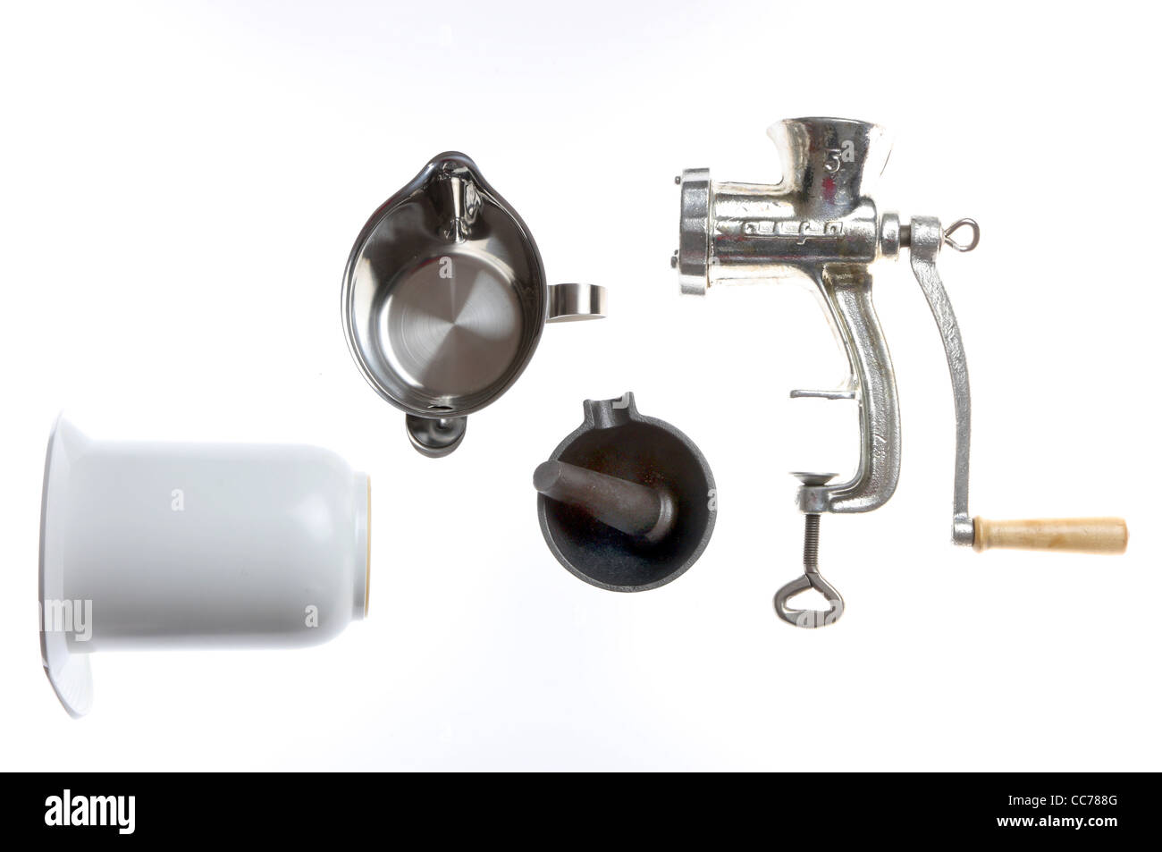 Compilation of various kitchen utensils, kitchen tools. Mincer, Meat ...