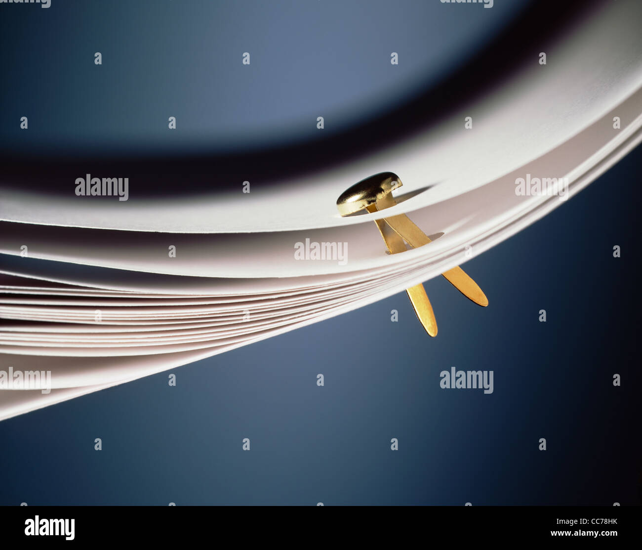 Paper with fastener close-up Stock Photo - Alamy