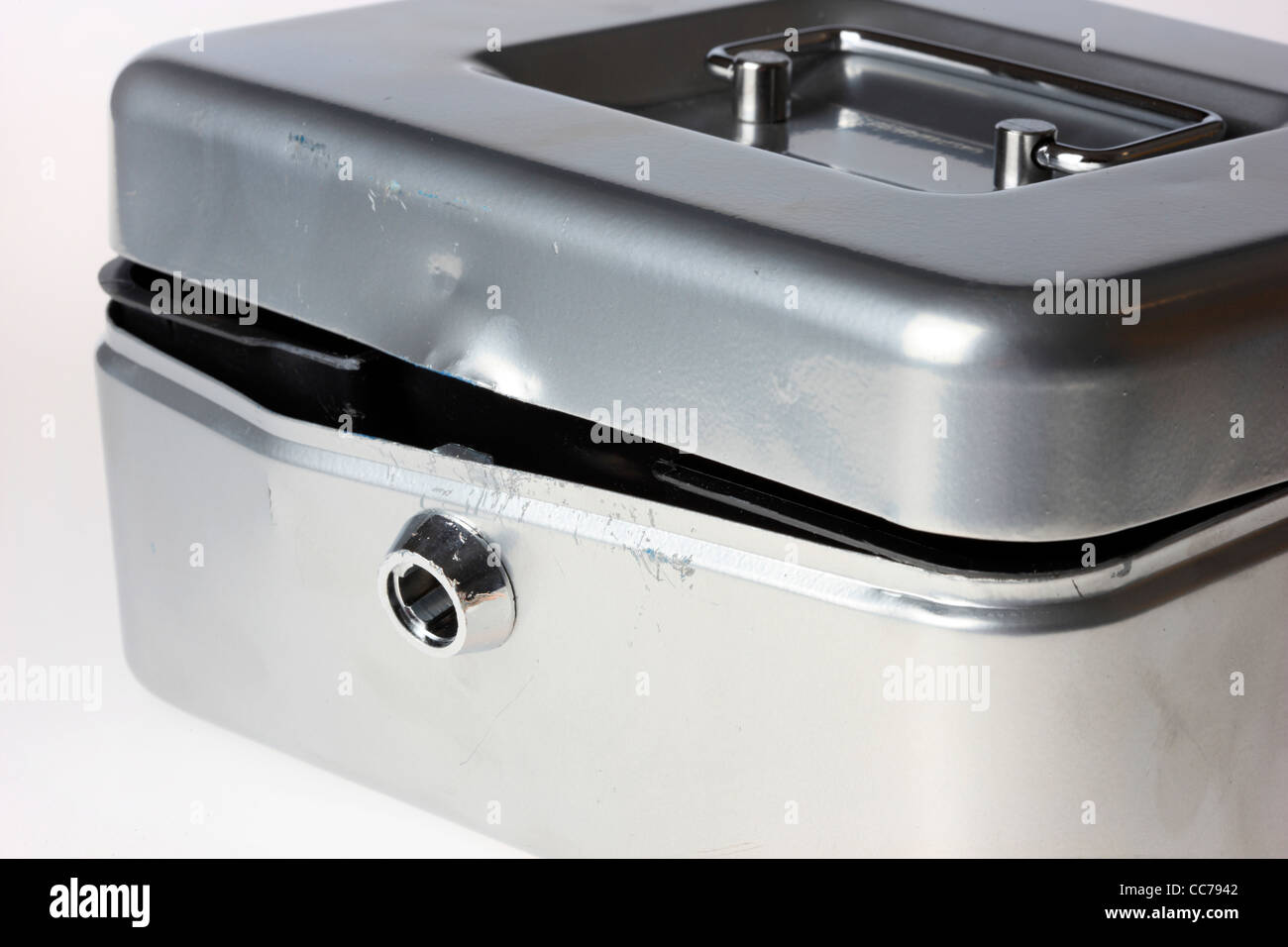 Broken lock of a cash box Stock Photo - Alamy