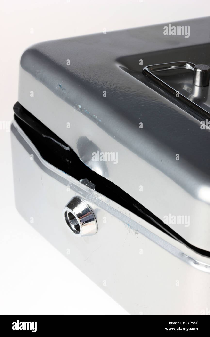Broken lock of a cash box Stock Photo - Alamy