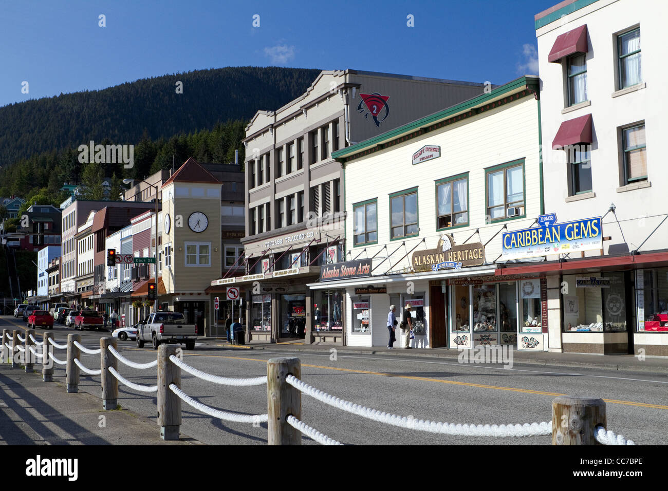 Historic buildings along Front Street, Ketchikan, Alaska, USA Stock ...