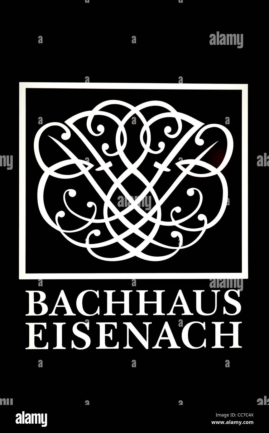 Logo Bachhaus Eisenach, museum for the composer Johann Sebastian Bach, Eisenach, Thuringia ...