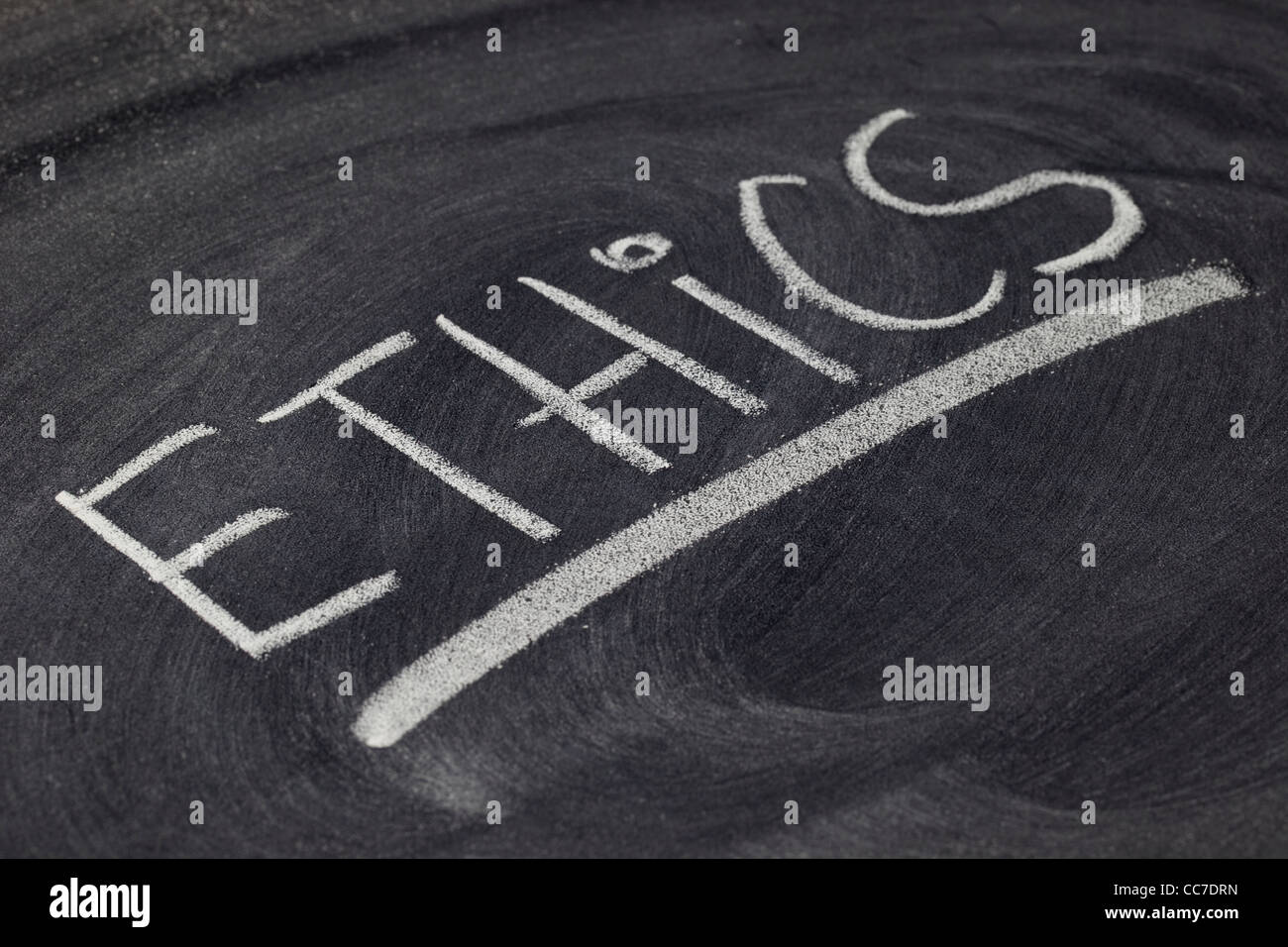 ethics word - white chalk handwriting on blackboard Stock Photo - Alamy