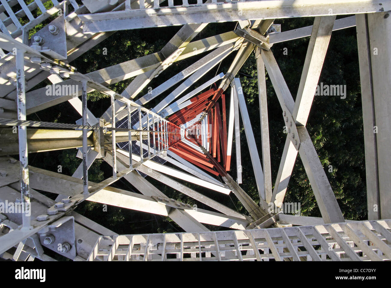 The view looking down from an abandoned radio tower in the Peruvian ...