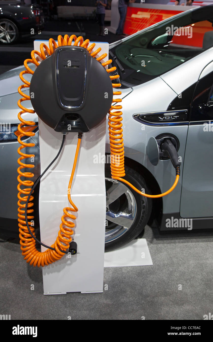 Detroit, Michigan - The Chevrolet Volt electric car on display at the ...