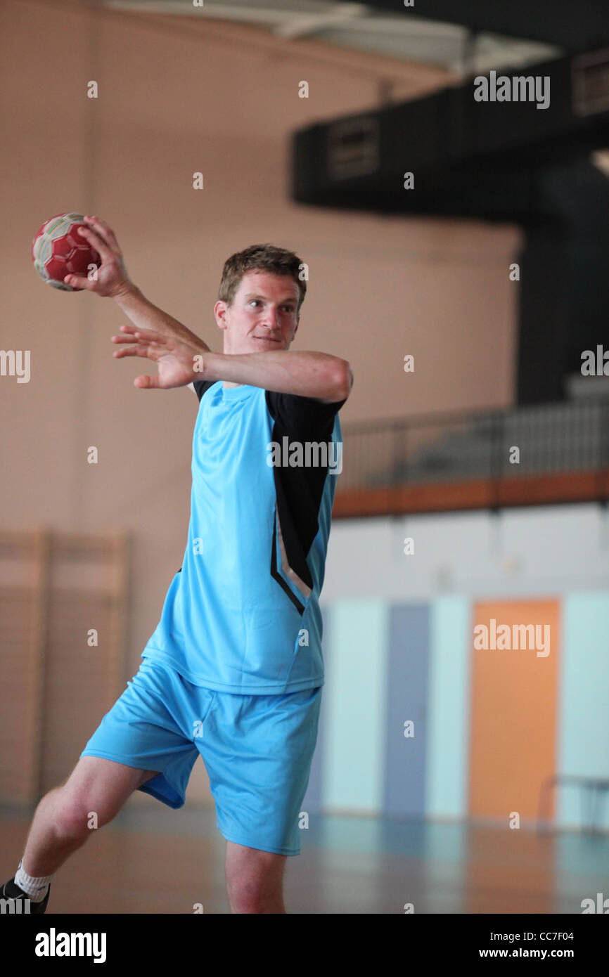 handball player in action Stock Photo - Alamy