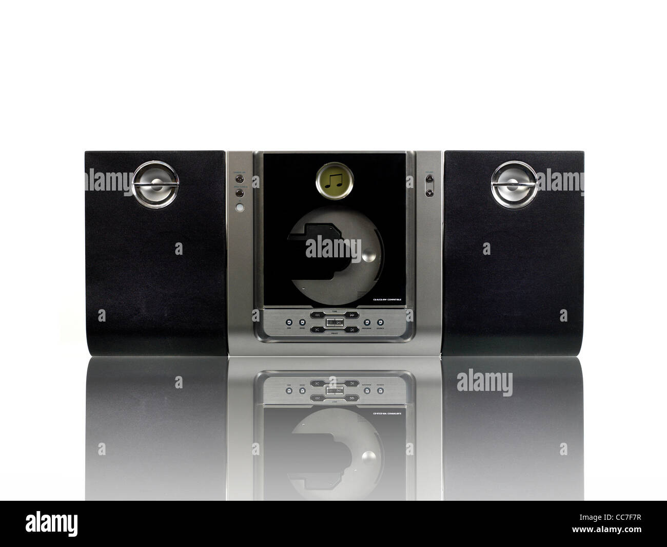 A modern CD player isolated against a white background Stock Photo - Alamy