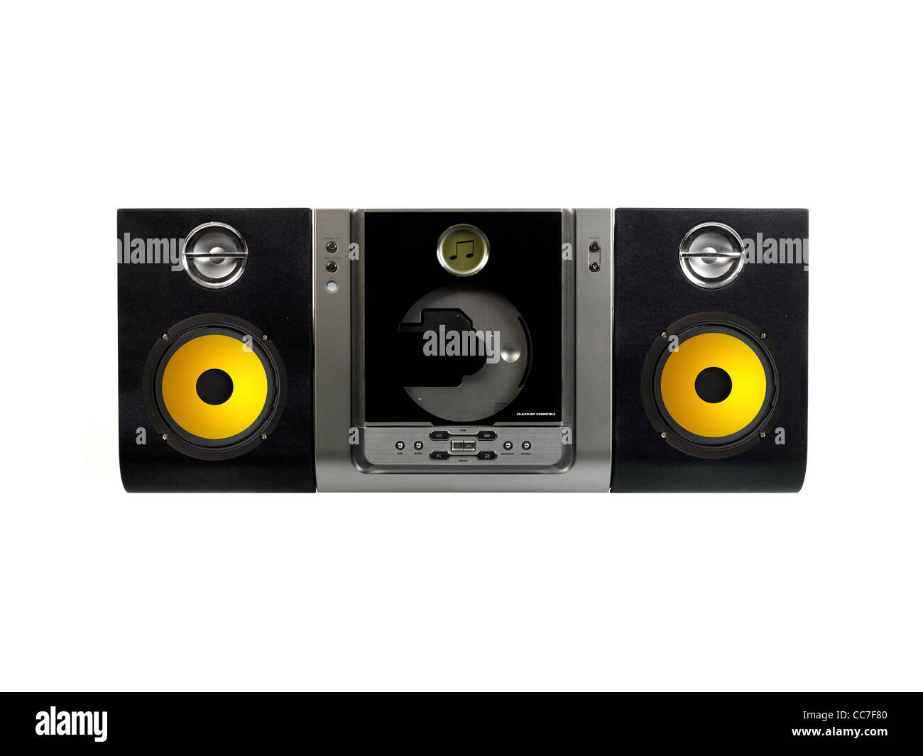 A modern CD player isolated against a white background Stock Photo - Alamy