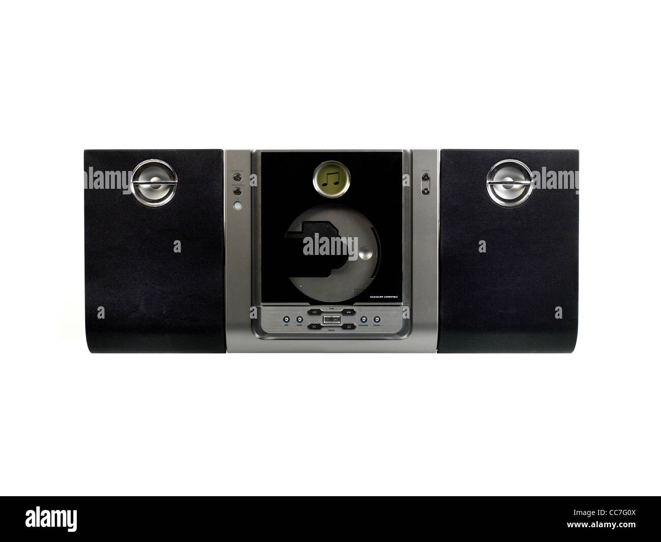 A modern CD player isolated against a white background Stock Photo - Alamy