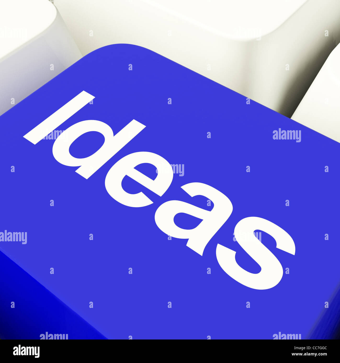 Ideas Computer Key In Blue Showing Concept Or Creativity Stock Photo ...
