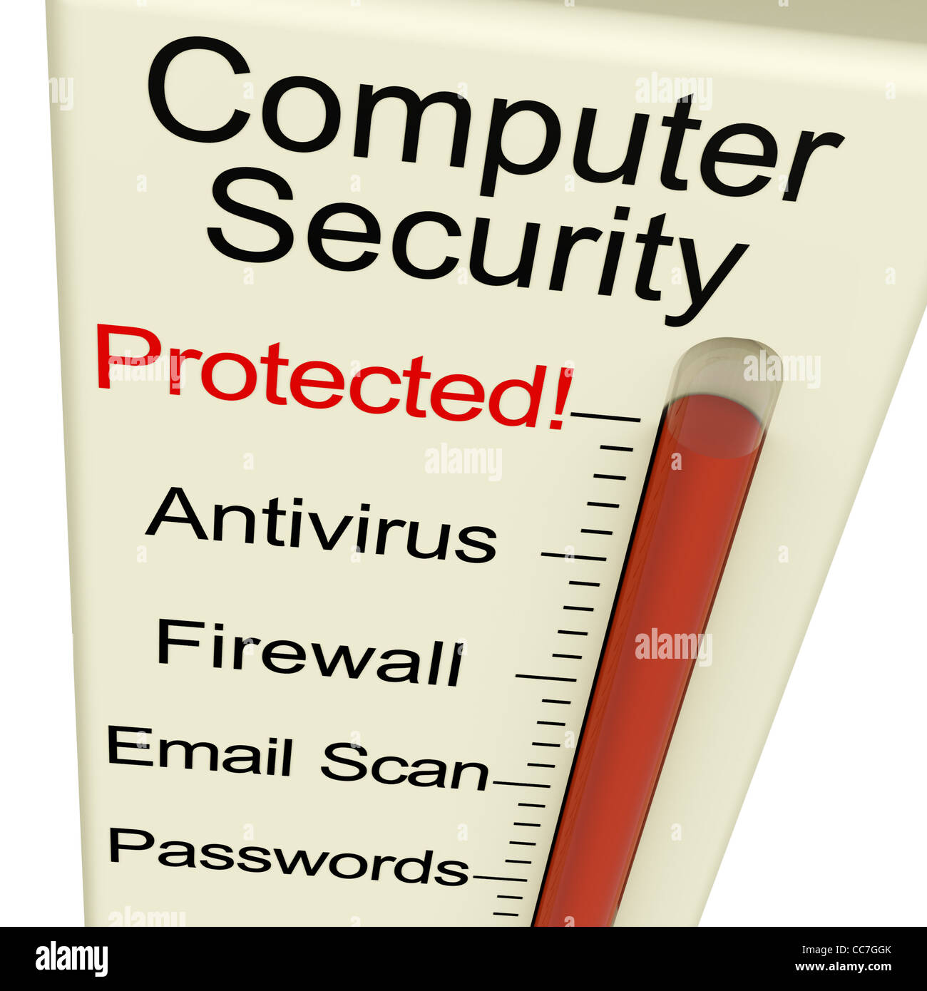 Computer Security Protected Monitor Shows Laptop Interet Safety Stock ...