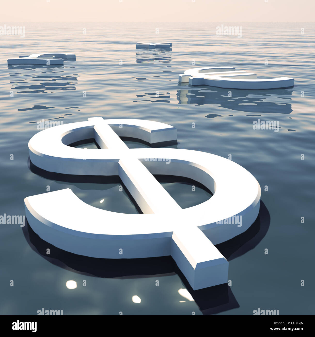 Dollar Floating And Currencies Going Away Showing Money Exchange And ...