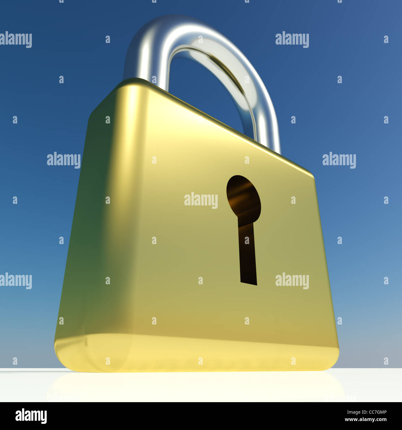 Big Padlock Showing Security Protection Or Safety Stock Photo - Alamy