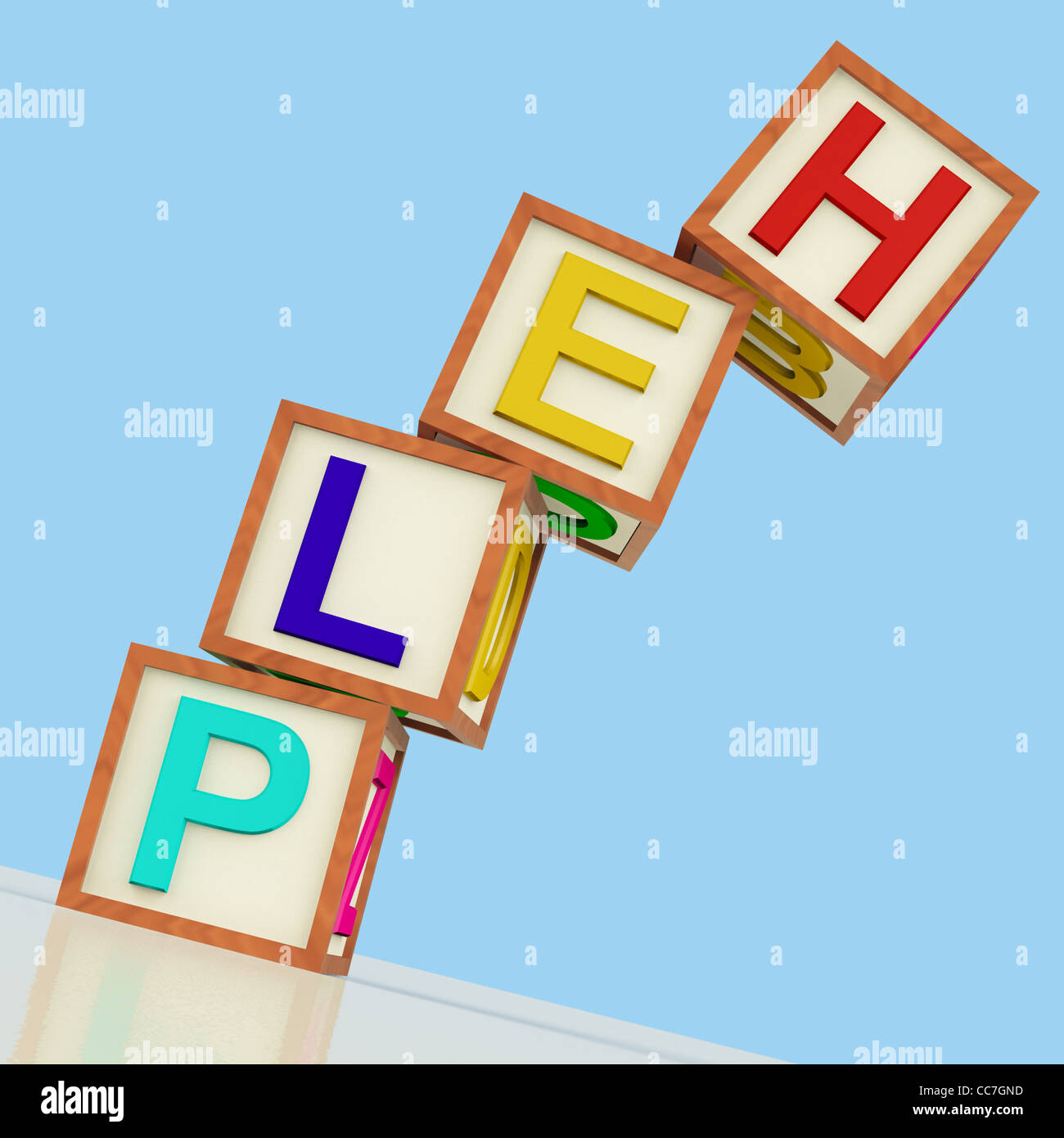 Help Blocks Showing Assistance Support Or Answers Stock Photo - Alamy