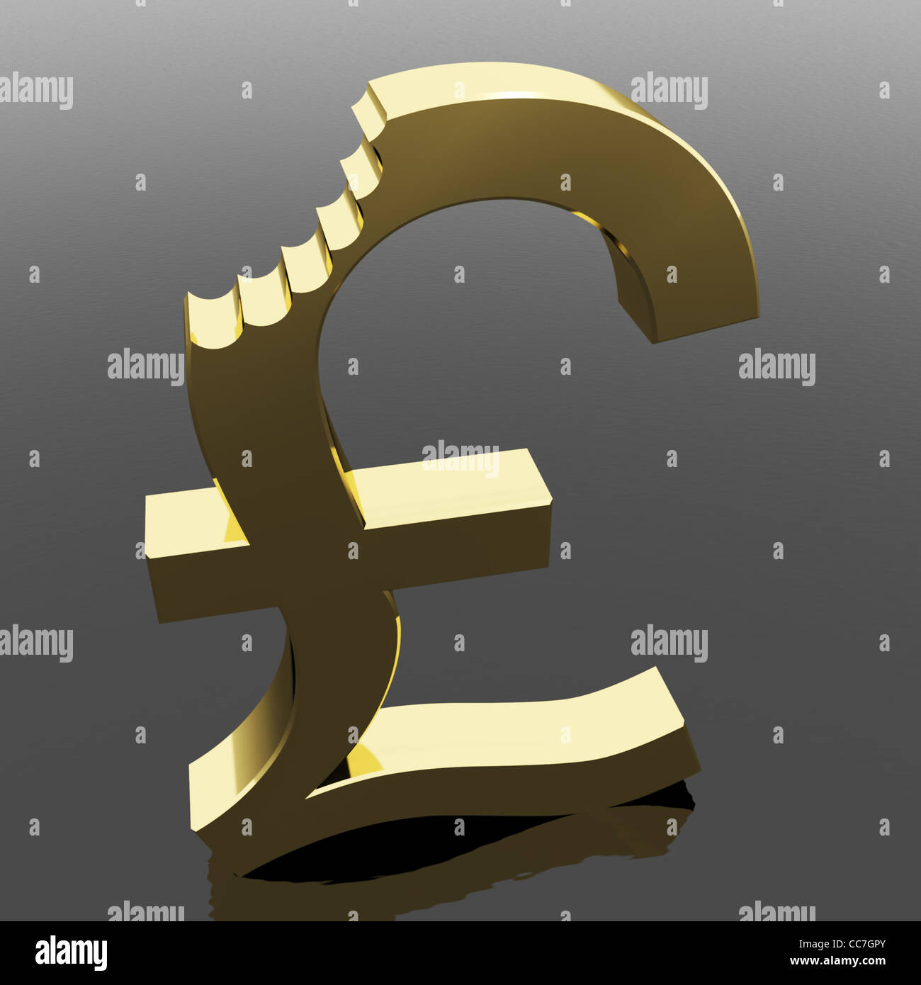 Pound With Bite Showing Devaluation Crisis And Recessions Stock Photo ...