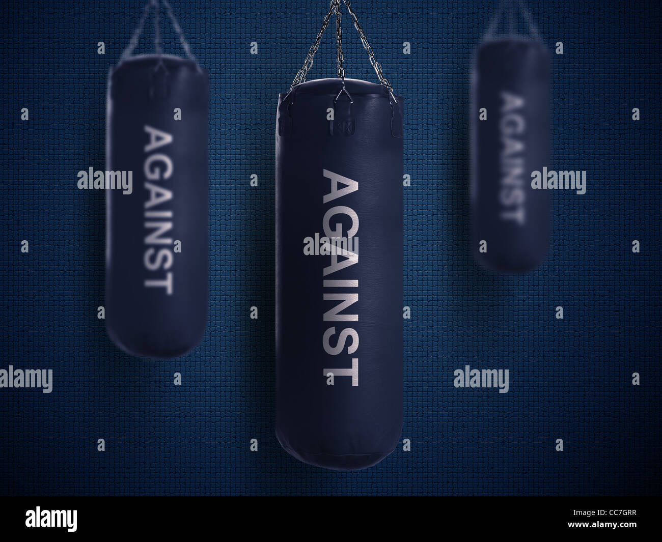 boxing punch bag on dark blue background Stock Photo - Alamy