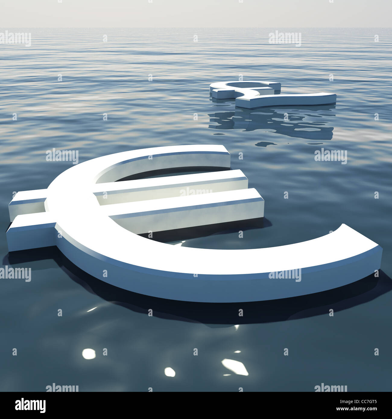 Euro Floating And Pound Going Away Showing Money Exchanges Or Forex ...