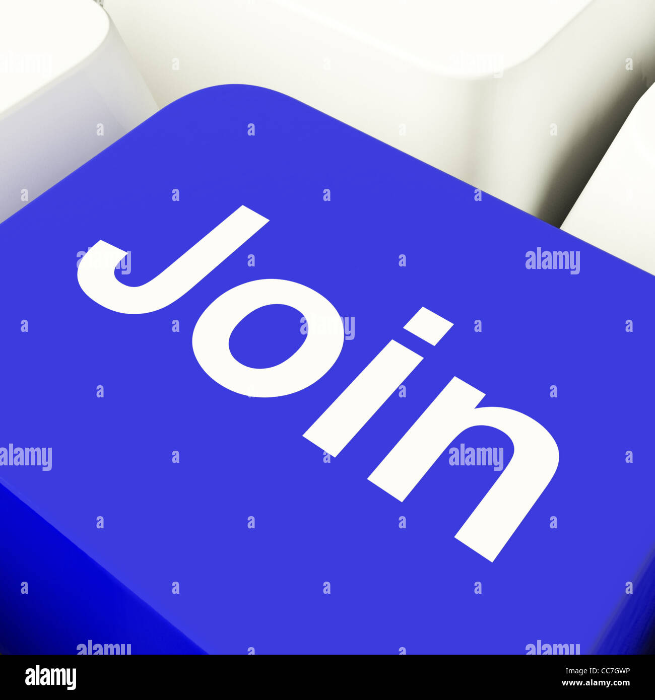 Join Computer Key In Blue Showing Subscription And Registrations Stock ...