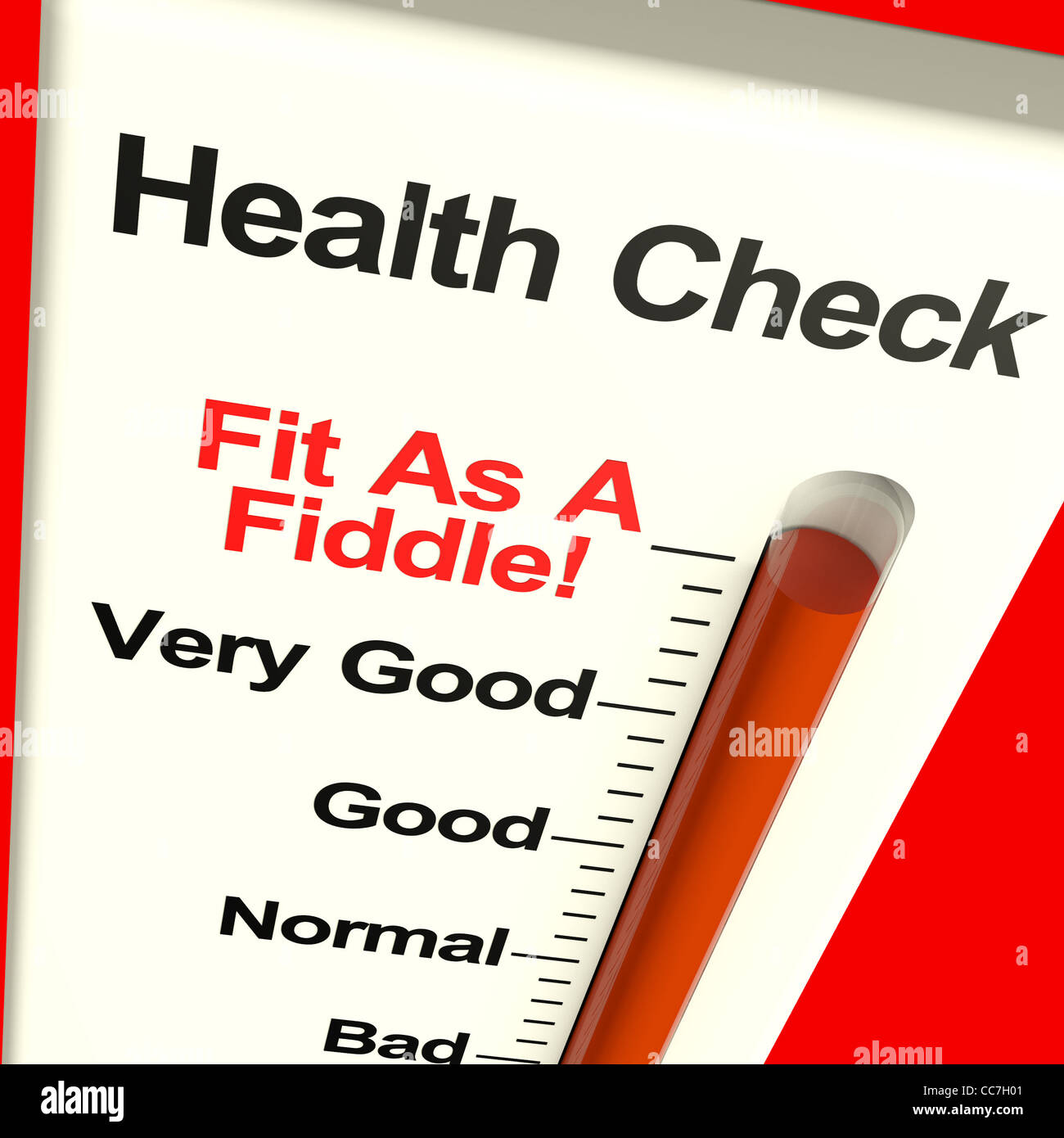 Health Check Very Fit Measured With A Big Gauge Stock Photo - Alamy