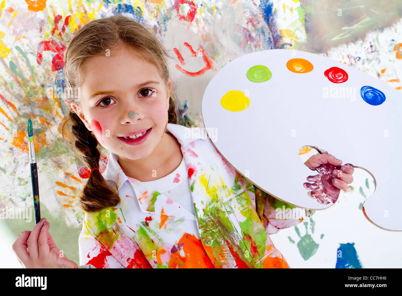 Girls in covered paint hi-res stock photography and images - Alamy