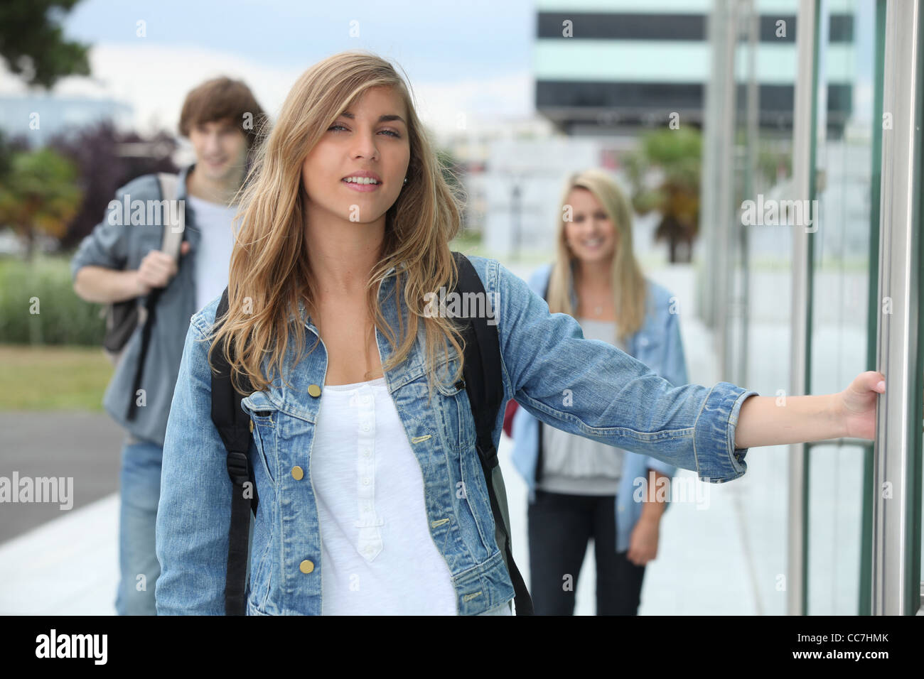 Three teenagers walking on a hi-res stock photography and images - Alamy