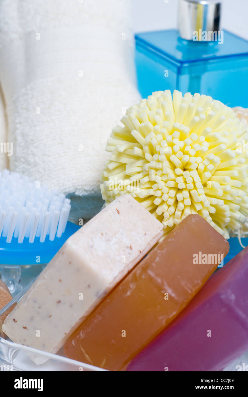Bathing products towel bar of soap hi-res stock photography and images ...