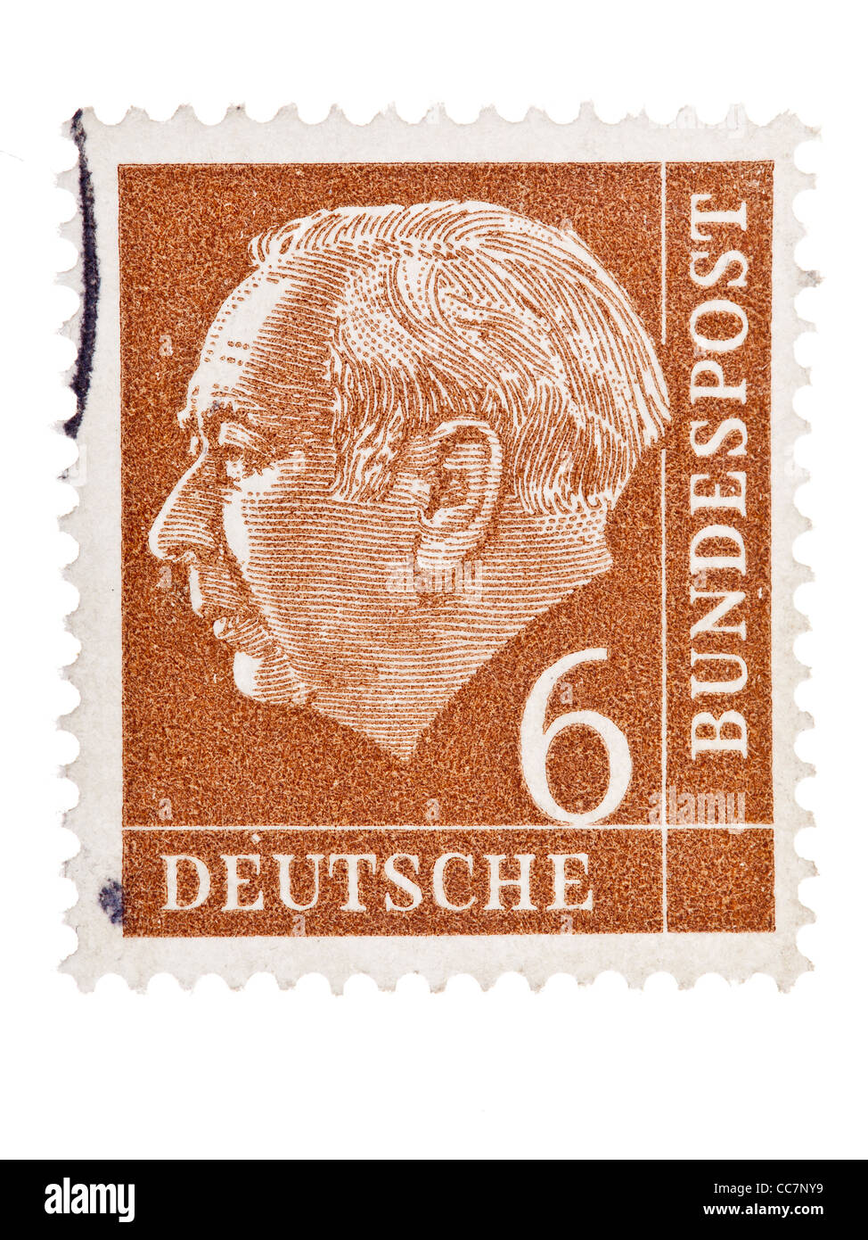 Postage stamp: Germany, 1954/ 1960, Federal president Prof. Dr. Theodor ...