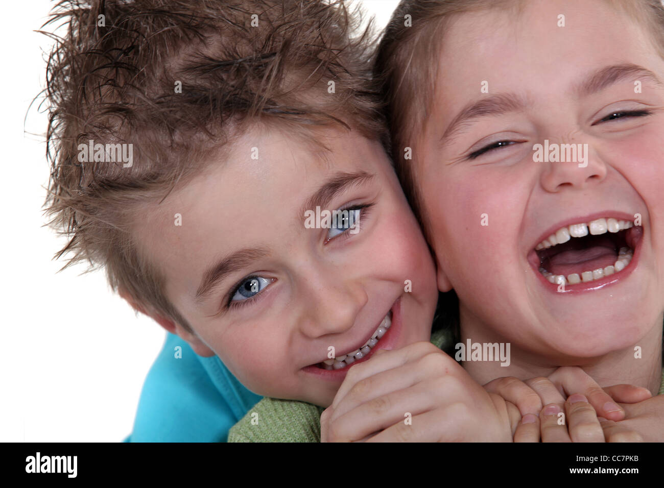 Two cute siblings Stock Photo - Alamy