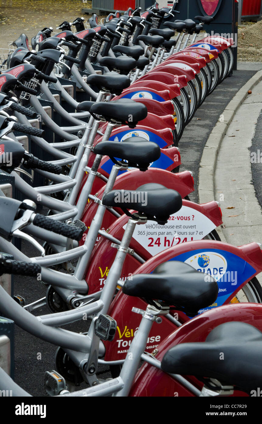 French city hire bicycles Stock Photo - Alamy