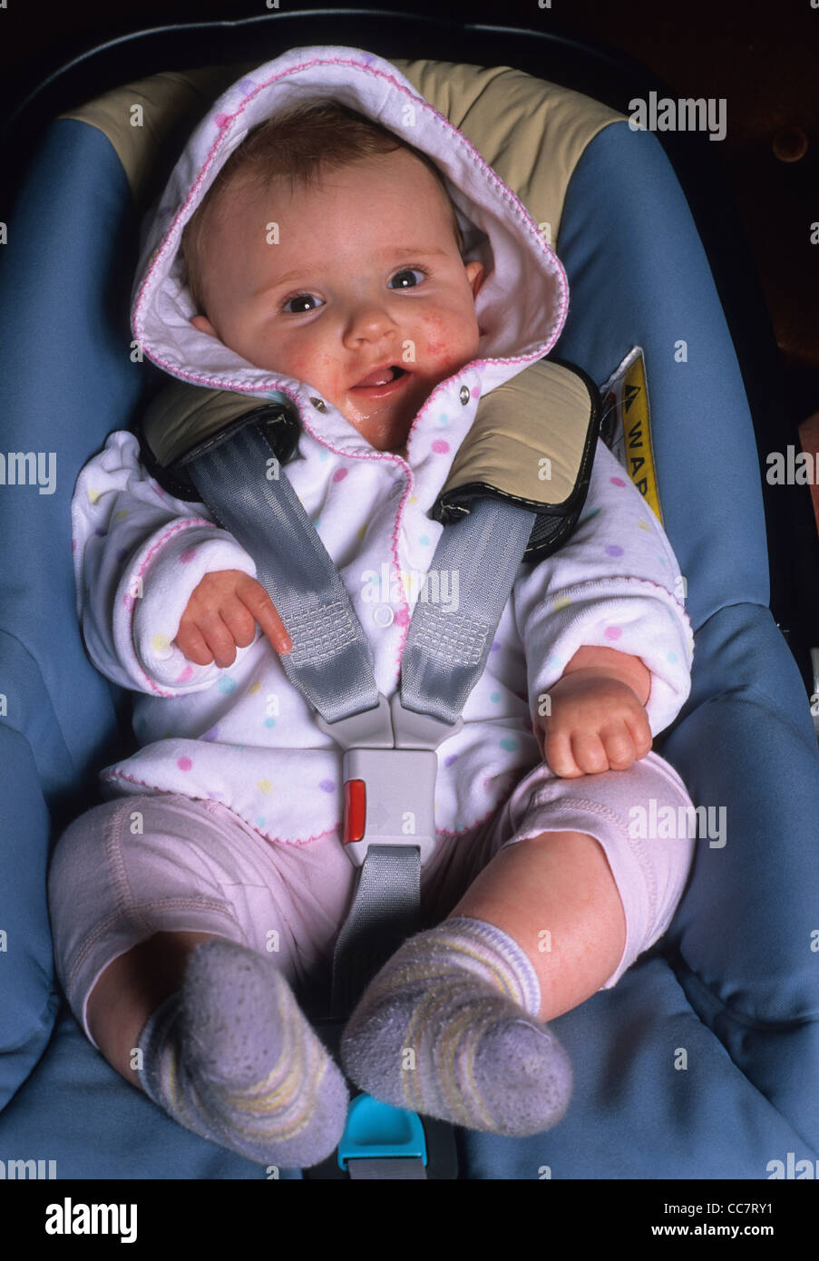 baby sitting in car safety seat Stock Photo - Alamy