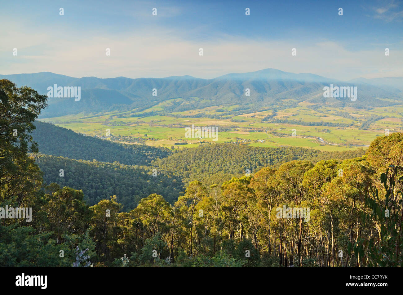 View of Kiewa Valley and Mount Bogong, Victoria, Australia Stock Photo ...