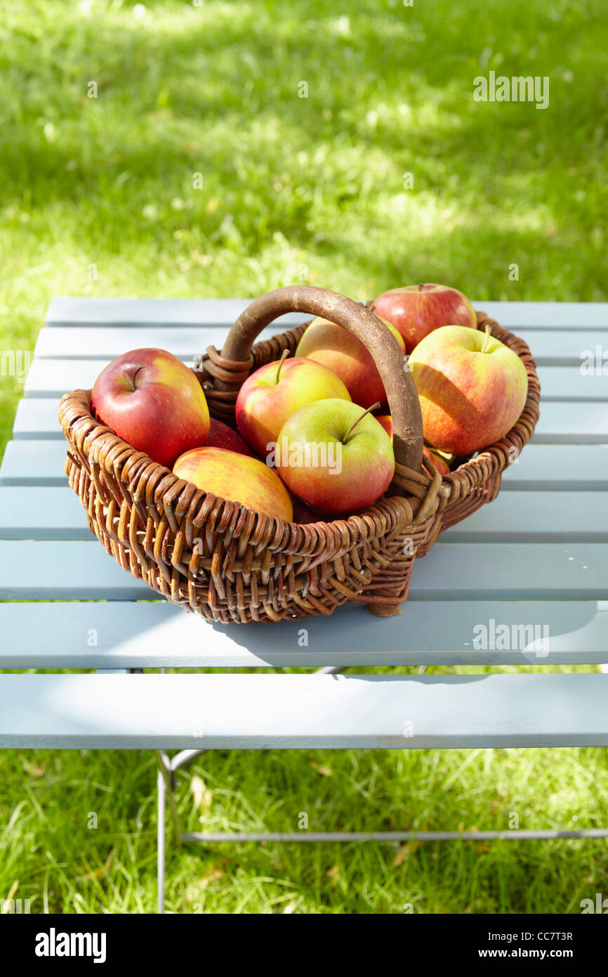 Apples in Basket Stock Photo - Alamy