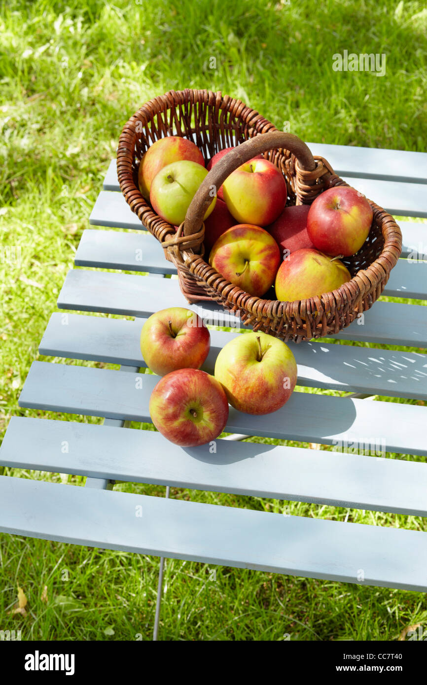 Apples in Basket Stock Photo - Alamy