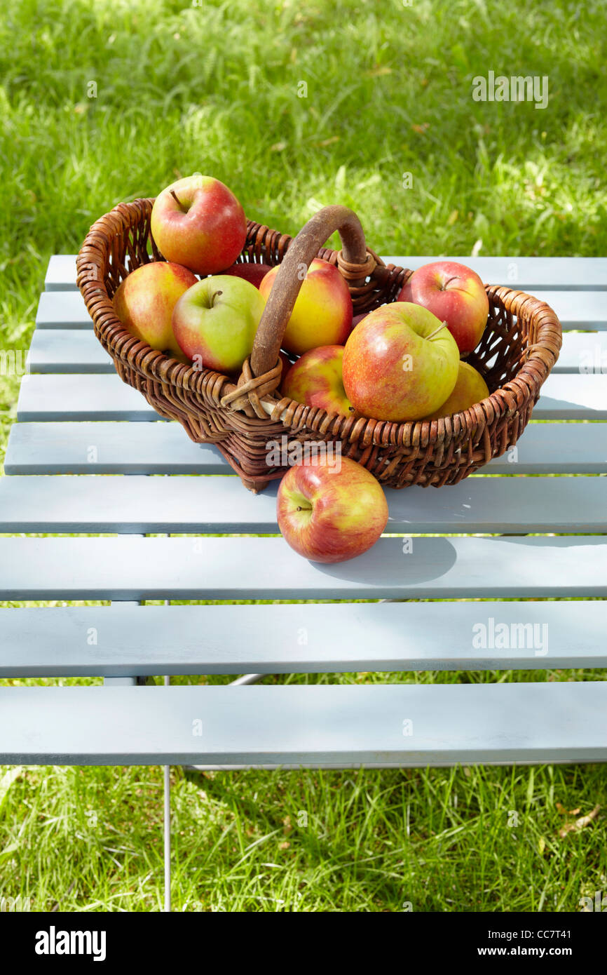 Apples in Basket Stock Photo - Alamy