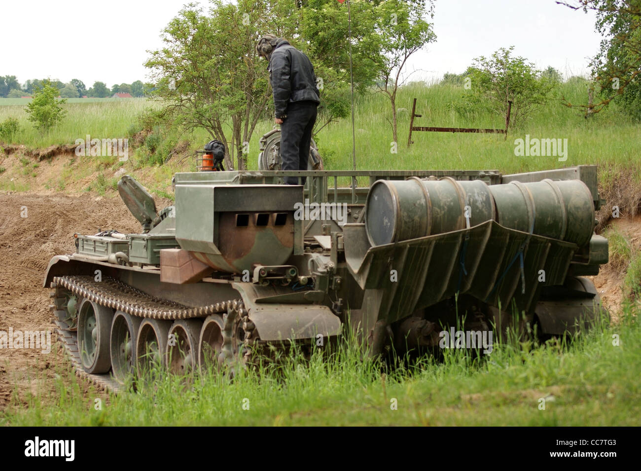 old tank of the "Nationale Volksarmee" in Germany, now used for a ...